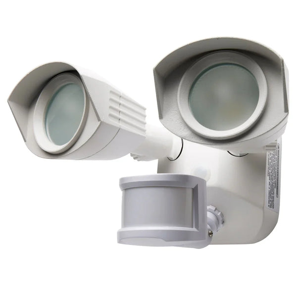 LED DUAL HEAD SECURITY LIGHT W/SENSOR - 4000K — Pacific Lamp Wholesale