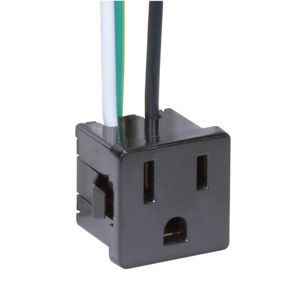 SATCO 3 Wire, 2 Pole Snap-In Convenience Outlet, Opening Size: 1" x 1 ...