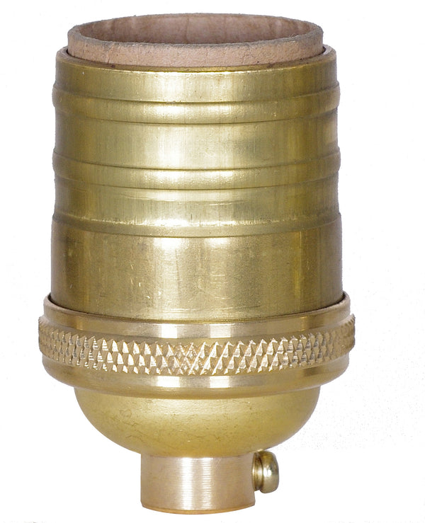 SATCO Short Keyless Socket - 1/8 IPS - 4 Piece Stamped Solid Brass ...