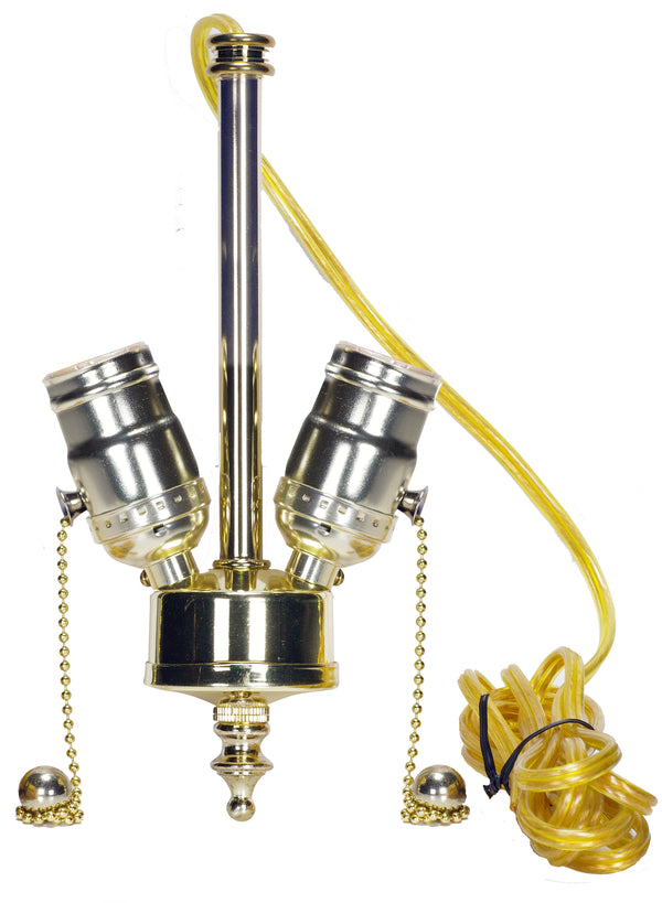 SATCO Medium Base 2-Light Pull Chain Cluster With Solid Brass Socket ...