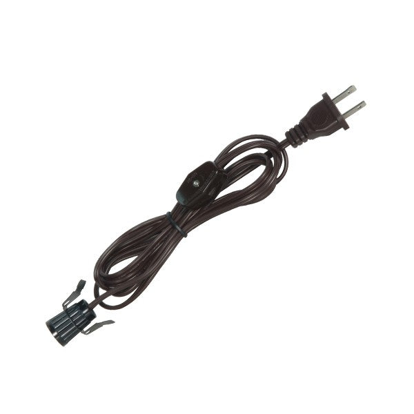 SATCO's 8 Foot #18 SPT-2 Brown Cord, Switch, And Plug (Switch 17" From ...
