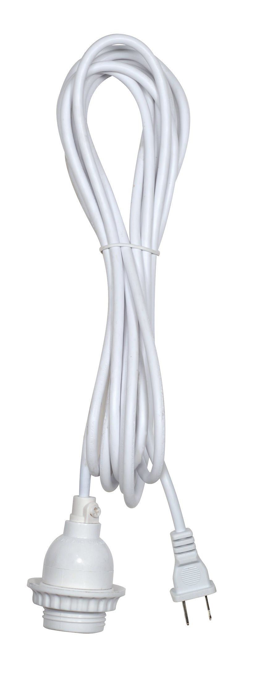 SATCO White Phenolic Keyless Socket With Uno Ring and plug - Prewired ...