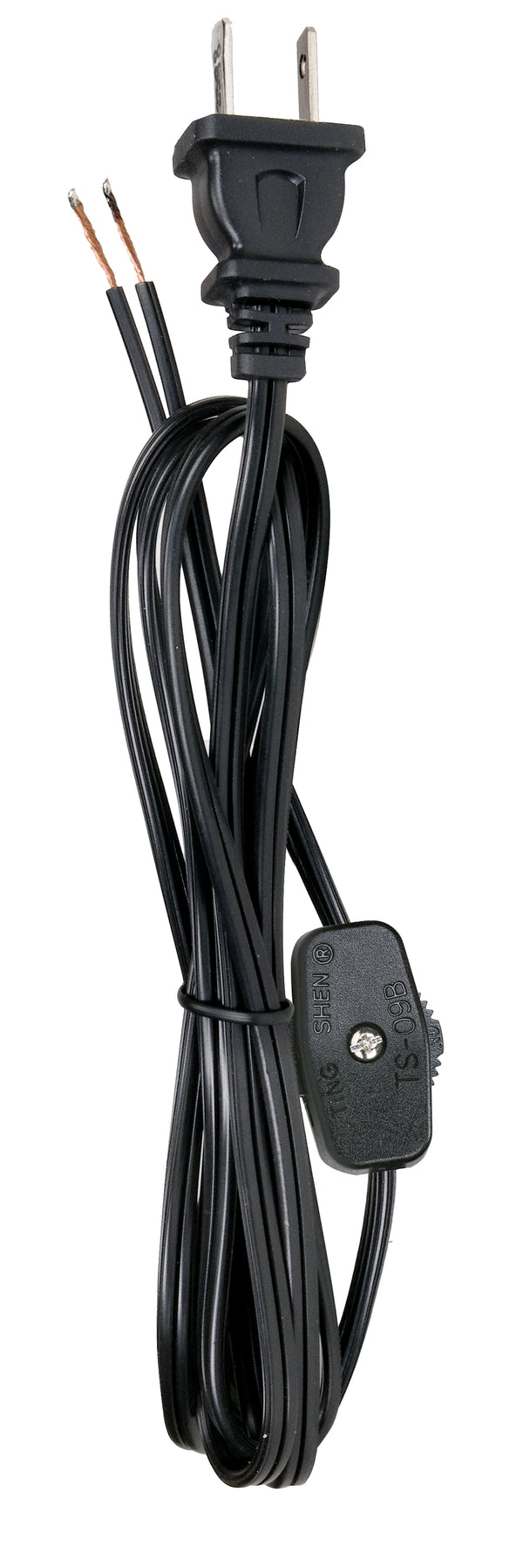 SATCO 6 Foot 18/2 SPT-1 105C Cord Set - Black Finish - 24" Hank - 200 ...