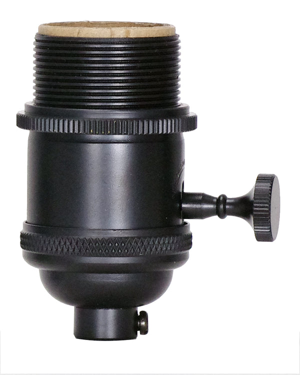 SATCO's Socket - On-Off Turn Knob - Black Finish - 1/8 IPS - With Set ...