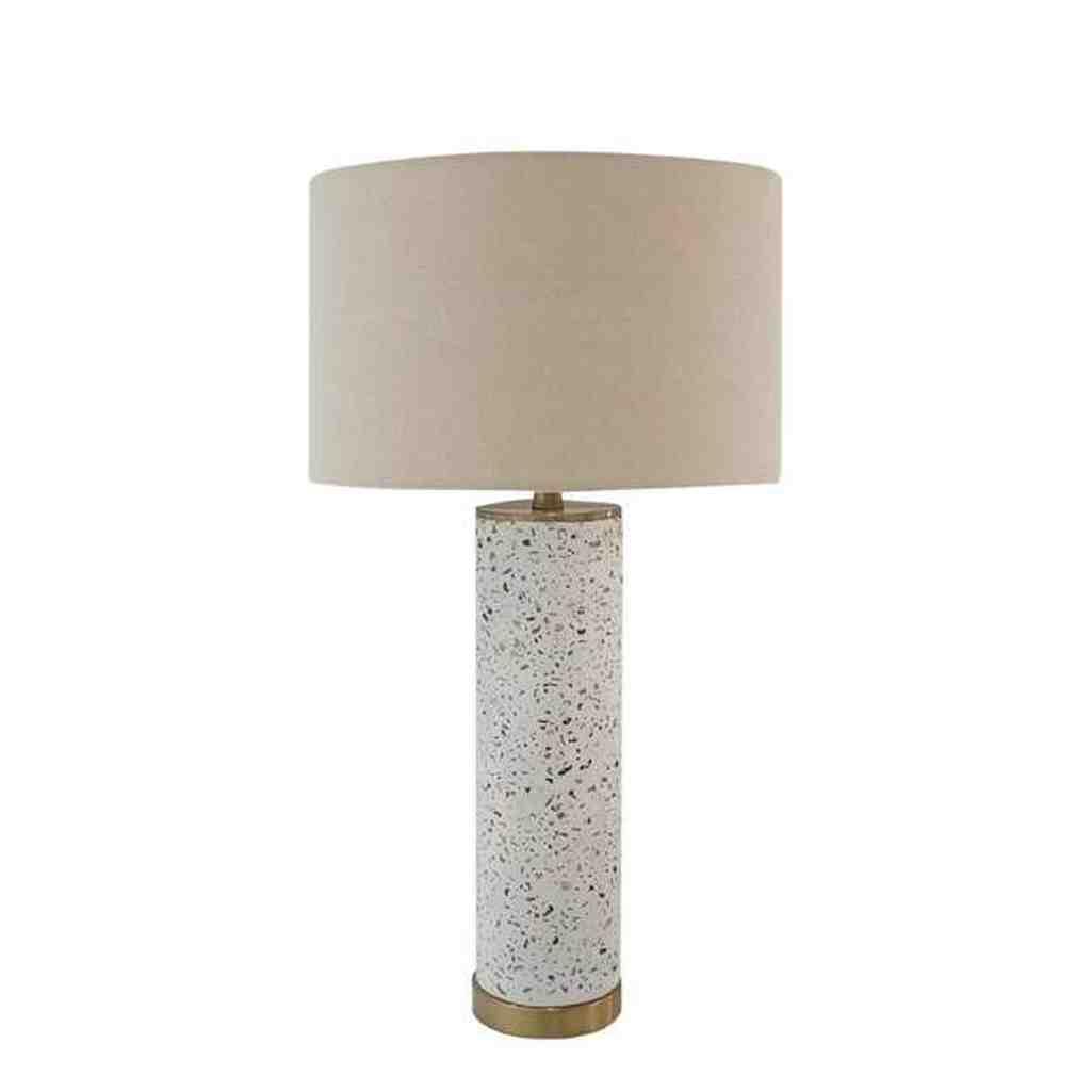 Craftmade1 Light Metal/Concrete Base Table Lamp in White Terrazo ...