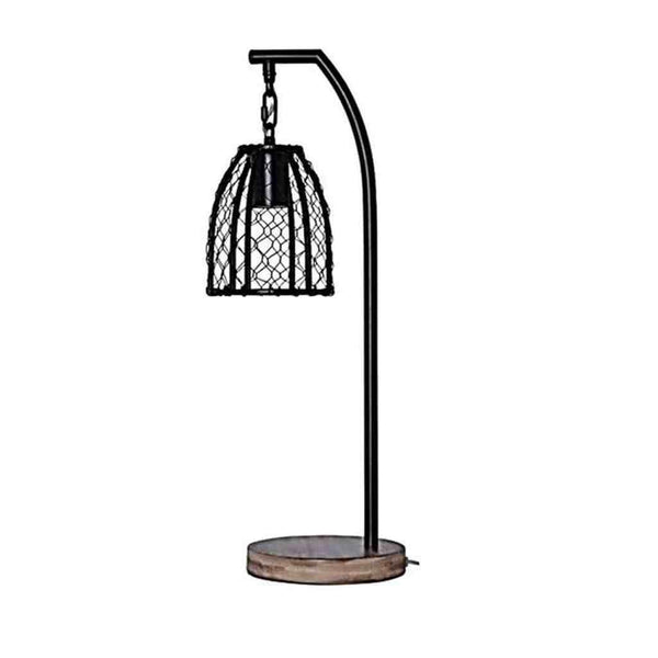 Craftmade1 Light Metal Base Table Lamp in Faux Wood/ Black — Pacific ...