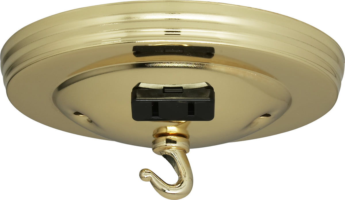 SATCO Canopy Kit With Convenience Outlet - Brass Finish - 5" Diameter ...