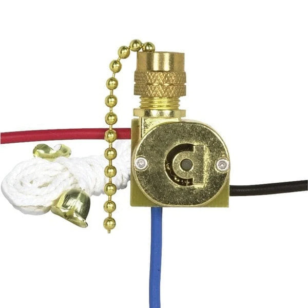 SATCO 3 WAY PULL CHAIN SW NI PLATED — Pacific Lamp Wholesale