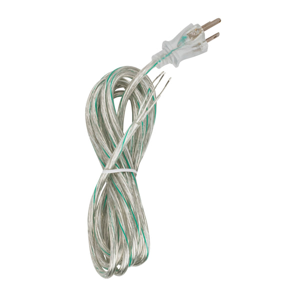 SATCO 10 Foot 18/3 SVT 105C Heavy Duty Cord Set - Clear Silver Finish ...