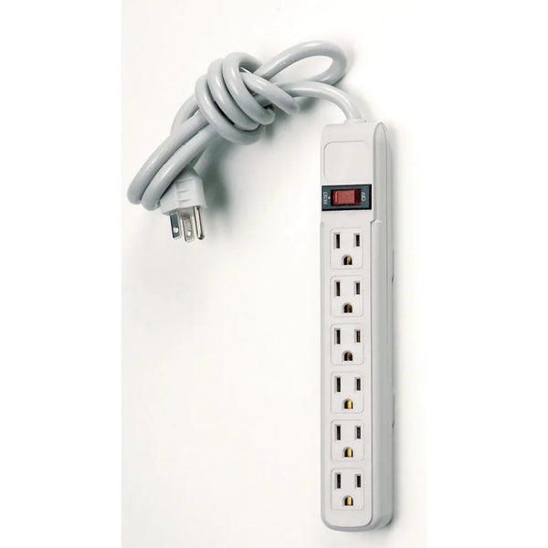 SATCO 6 OUTLET ABS POWER STRIP — Pacific Lamp Wholesale
