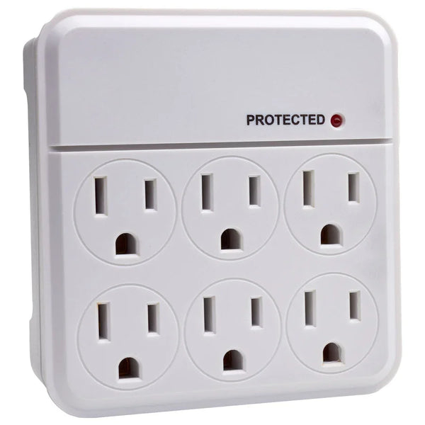 SATCO 6 OUTLET PLUG IN SURGE PROTECT — Pacific Lamp Wholesale