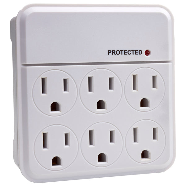 SATCO 6 Outlet Surge Wall Tap - Indoor Use Only - 540 Joules - 15A-120V ...