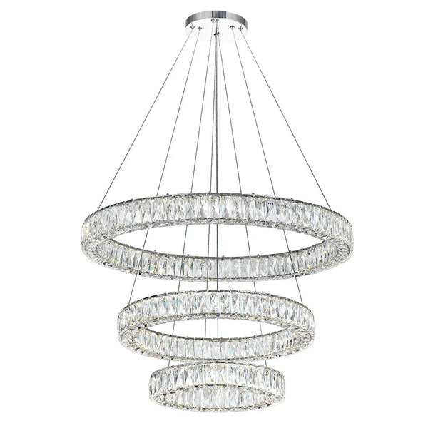 CWI Lighting Madeline 32 inch 3 Tier LED Chandelier With Chrome Finish ...