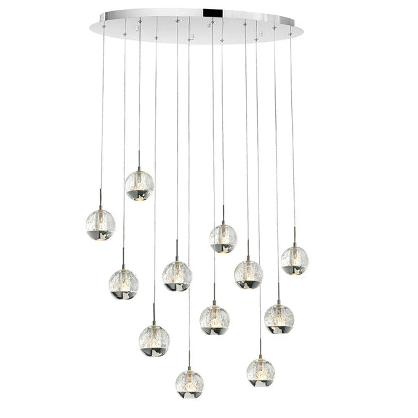 CWI Lighting Perrier 12 Light Multi Light Pendant With Chrome Finish ...