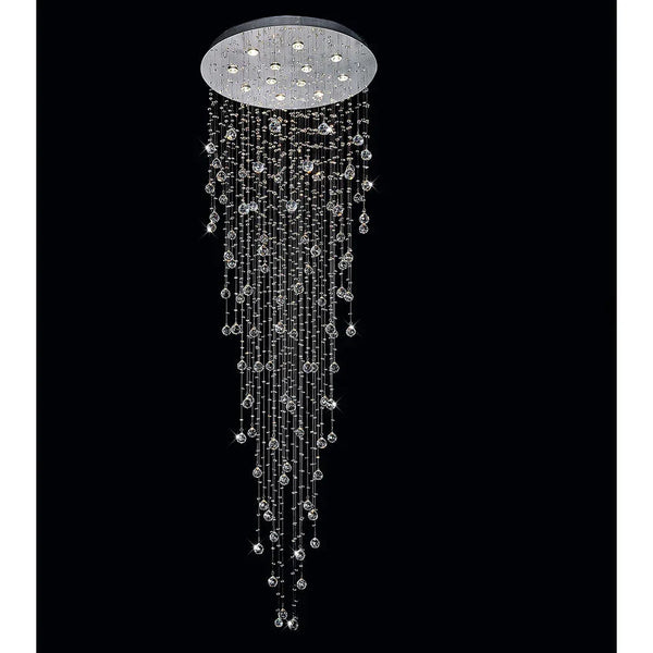 CWI Lighting Rain Drop 12 Light Flush Mount With Chrome Finish ...
