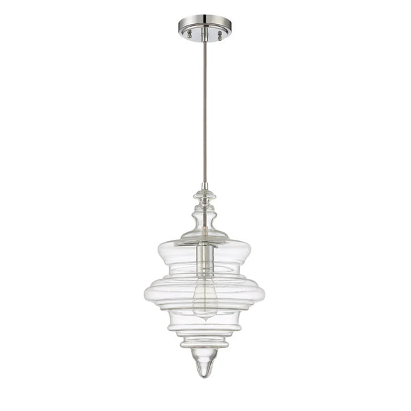 Craftmade 1 Light Mini Pendant with Cord in Chrome/Blue Swirl — Pacific ...