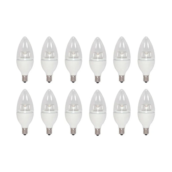 SATCO 3.5W LED Candle - 3000K - Candelabra base - 120V - 12-Pack ...