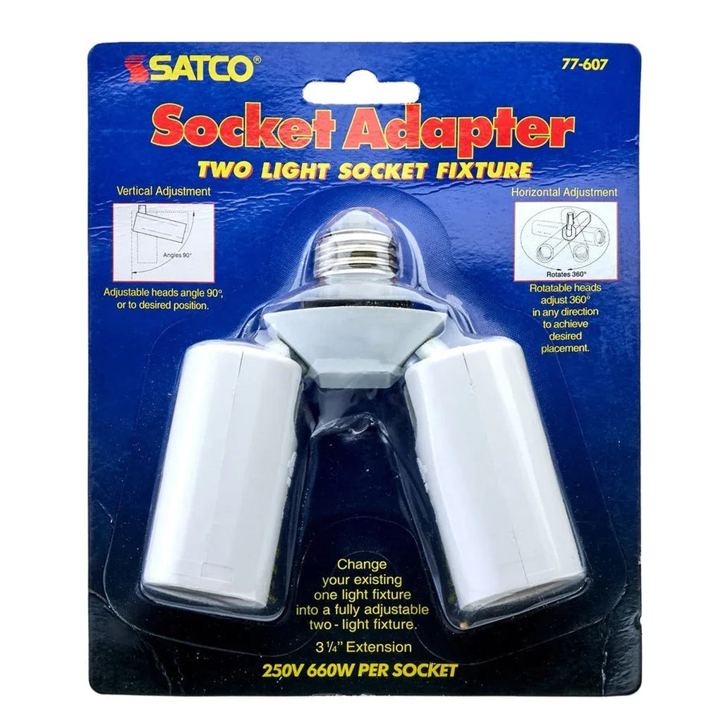 SATCO SINGLE TO TWIN SOCKET ADAPTER — Pacific Lamp Wholesale