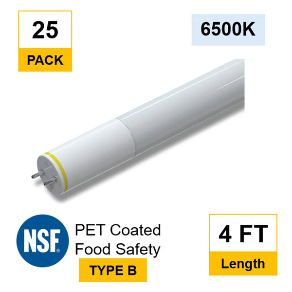 Halco LED T8 PET Coated Linear Tube 14W 48in 6500K Type B Double-Single ...